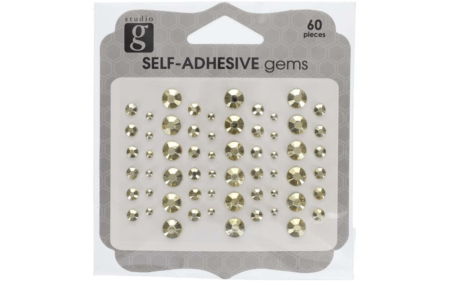 Hampton Art Adhesive Gems Rustic Gold, 60 adhesive multifaceted gems ...