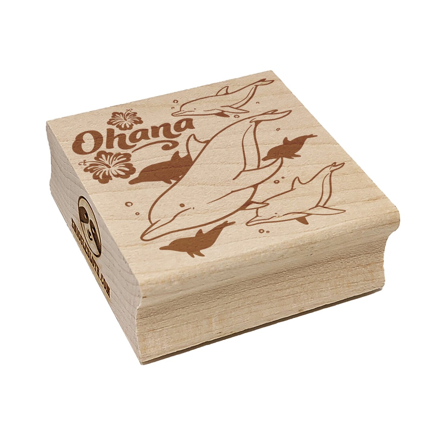 Ohana Bottlenose Dolphin Pod Family Square Rubber Stamp for Stamping ...