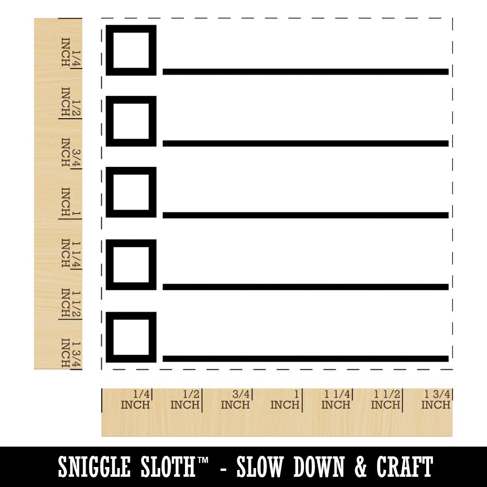 Bulleted Check List Checklist Squares and Lines Square Rubber Stamp for ...