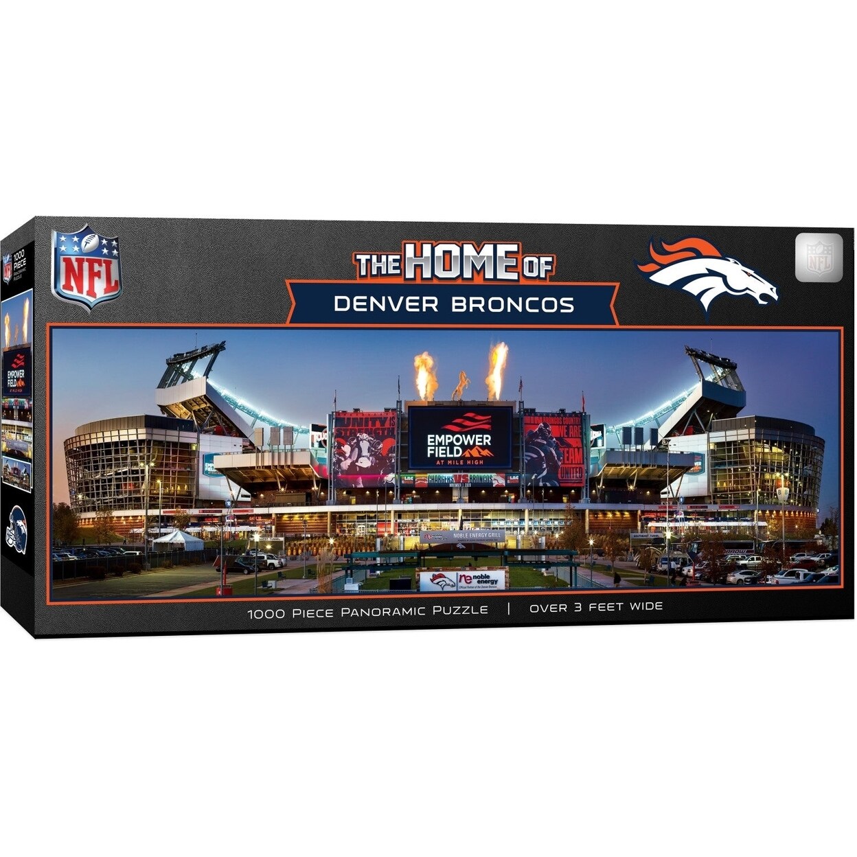 Denver Broncos 1000 Piece Jigsaw Puzzle Stadium View 13X39 Panoramic ...
