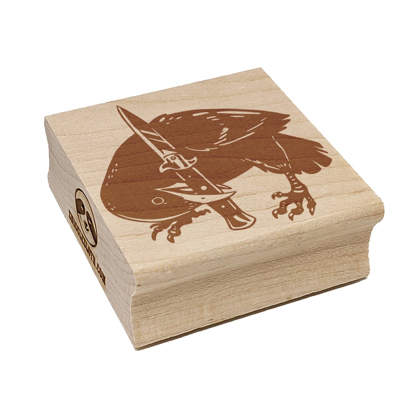 Crow Bird with Switchblade Knife Square Rubber Stamp for Stamping ...