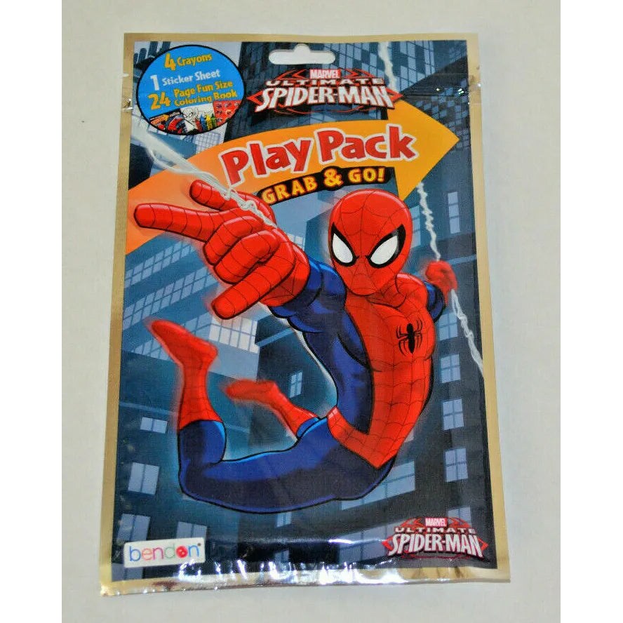 Spider-Man Grab And Go Play Pack With Crayons Stickers Coloring Book ...