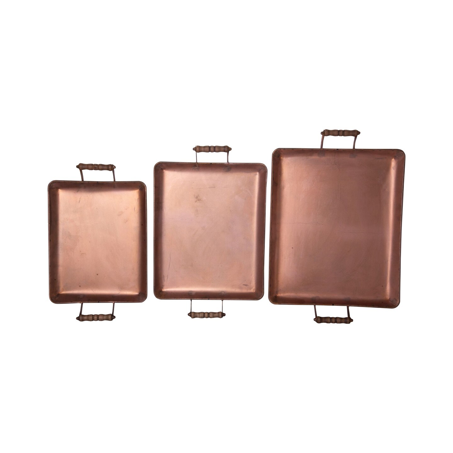 Creative Design Set of 3 Bronze Satin Finished Rectangular Trays 22 ...