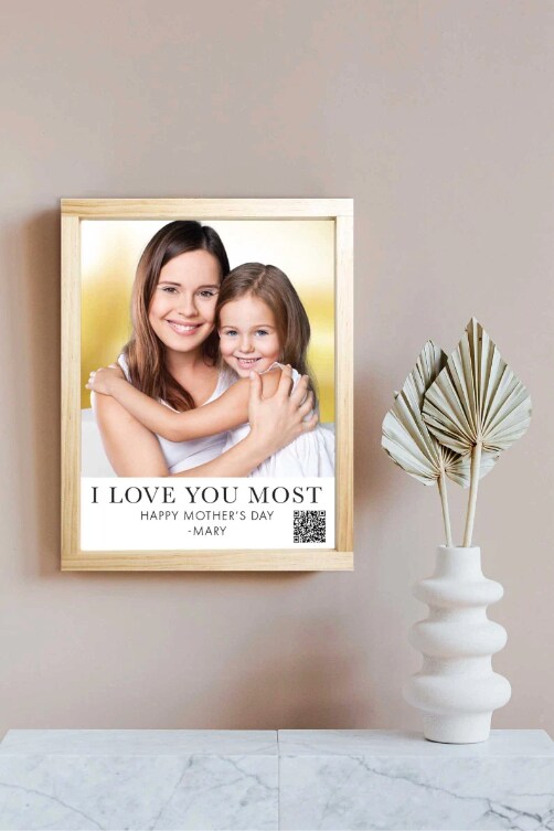 Voice Recording Gift with QR Code and Photo printed on Canva — Framed ...