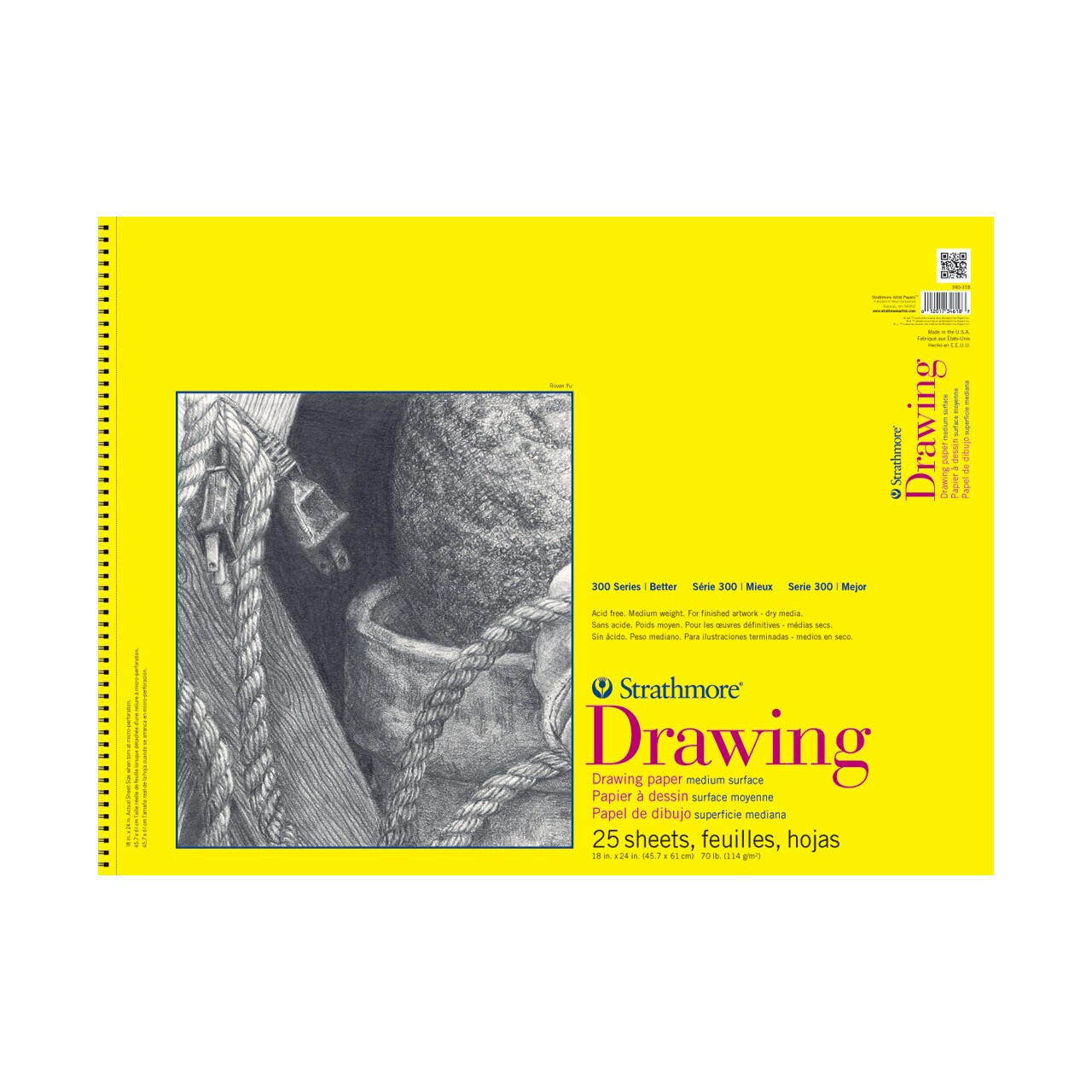 Strathmore - Drawing Paper Pad - 300 Series - Spiral-Bound- 25 Sheet ...