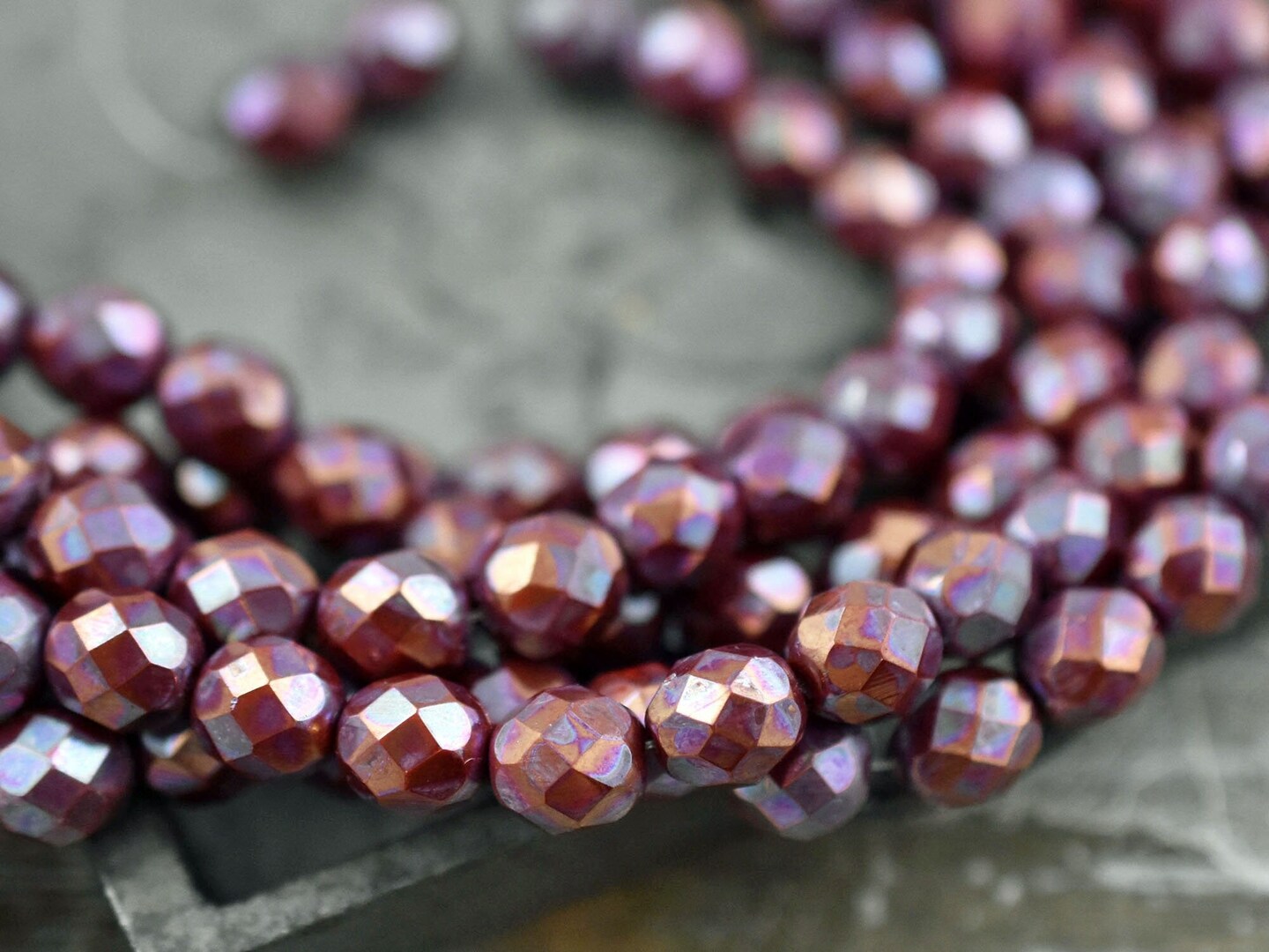 Red Wine Nebula Fire Polished Round Beads | Michaels
