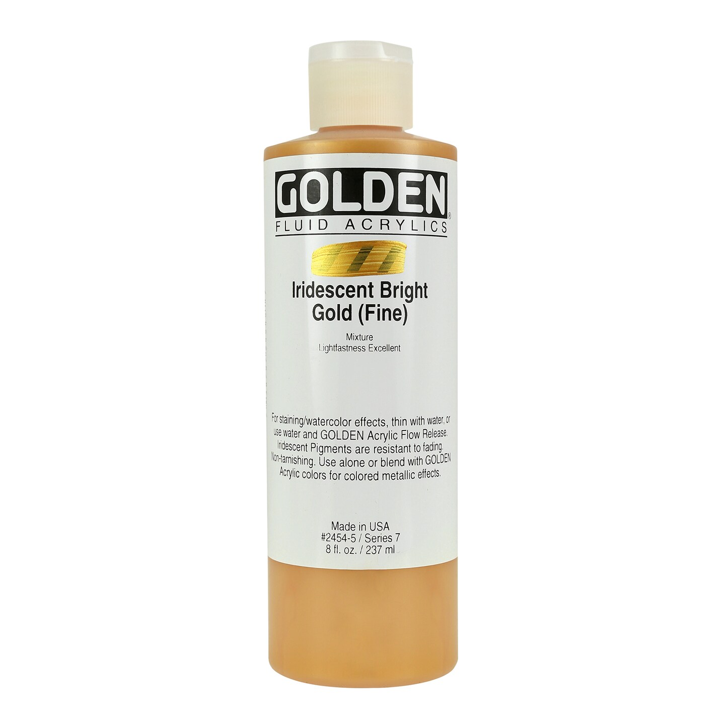 Golden Iridescent Fluid Acrylic, 8 Oz., Iridescent Bright Gold | Michaels