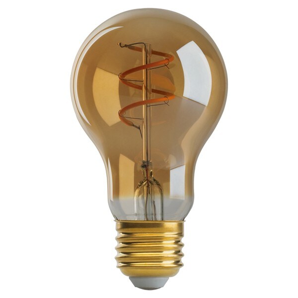 Satco Antique Spiral LED Filament 4w A19 2000k Dimmable E26 Amber ... Satco Antique Spiral LED Filament 4w A19 2000k Dimmable E26 Amber ...