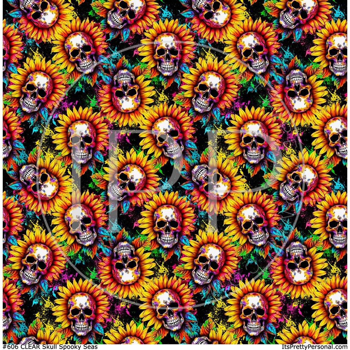 #606 CLEAR Spooky Skull 12x12 Pattern Vinyl | Michaels