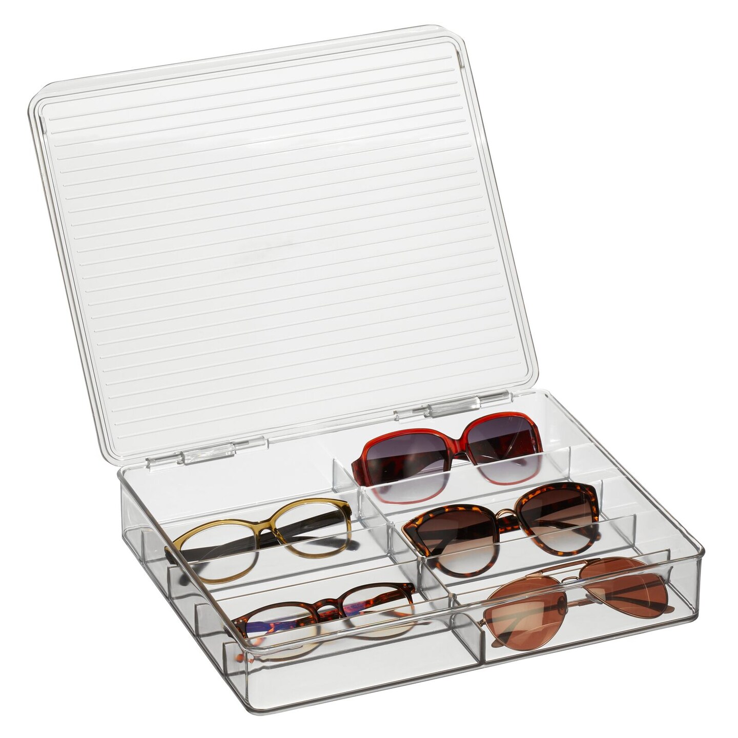 mDesign Plastic Glasses Storage Organizer Box, 5 Sections | Michaels