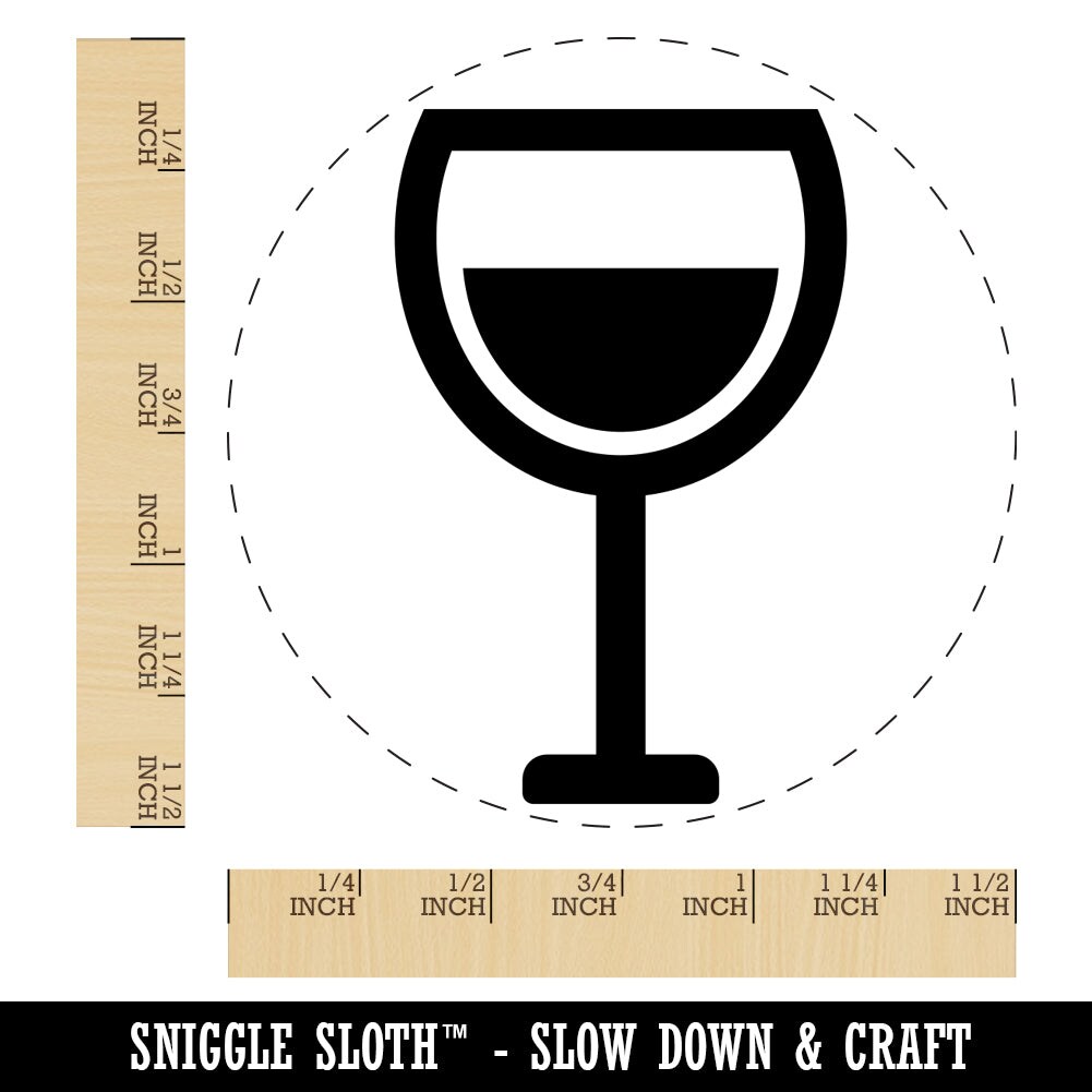 Wine Glass Half Full Self-Inking Rubber Stamp for Stamping Crafting ...