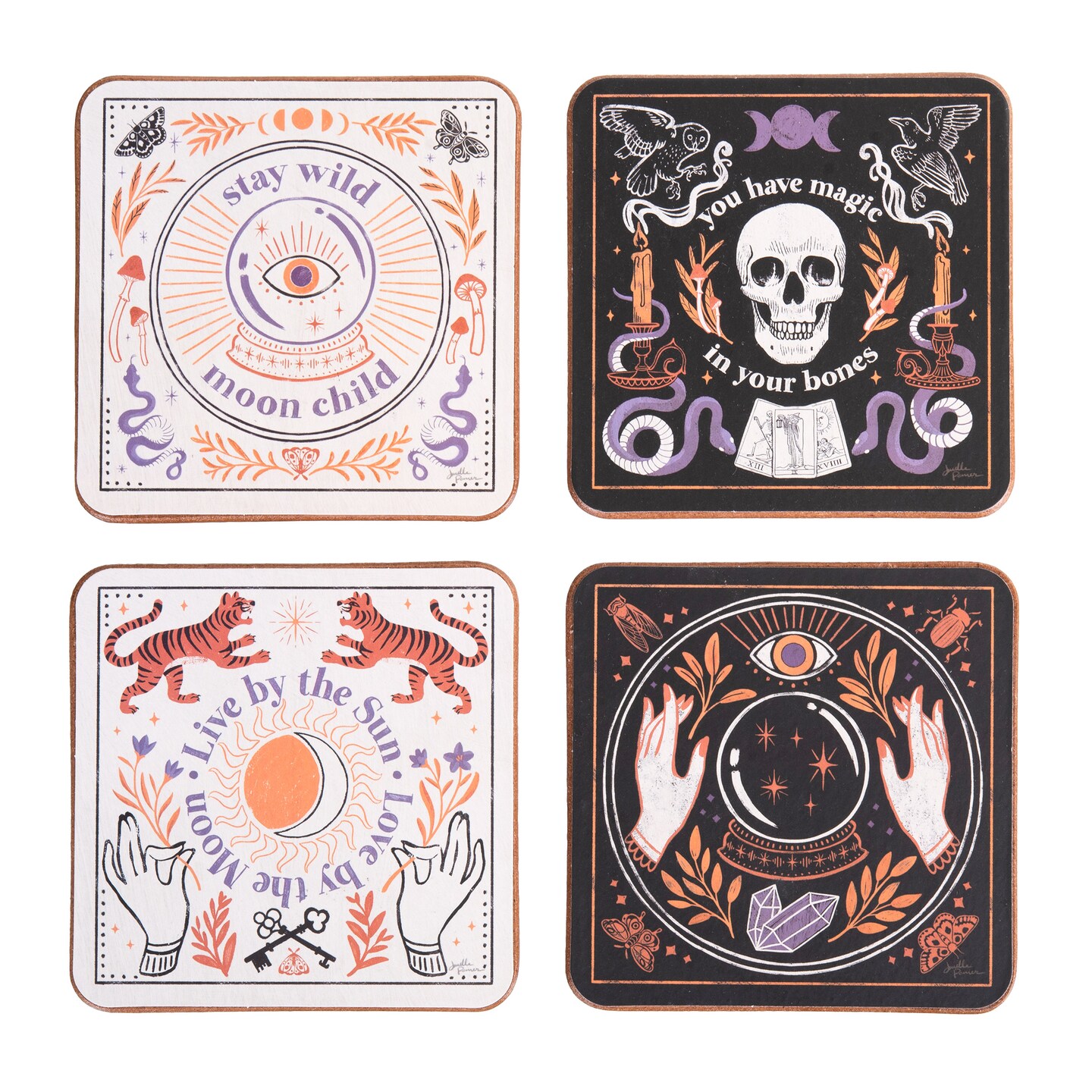 Spooky Magic Skull Halloween Coaster Set of 4 Decoration | Michaels