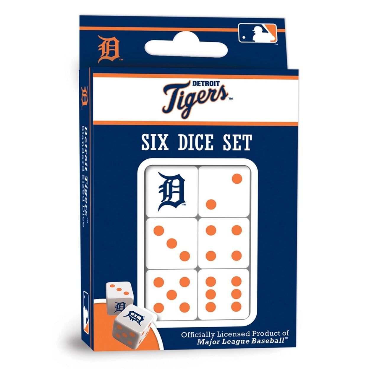 Detroit Tigers Dice Set 6 Piece D6 Gaming Dice Standard Size Licensed ...