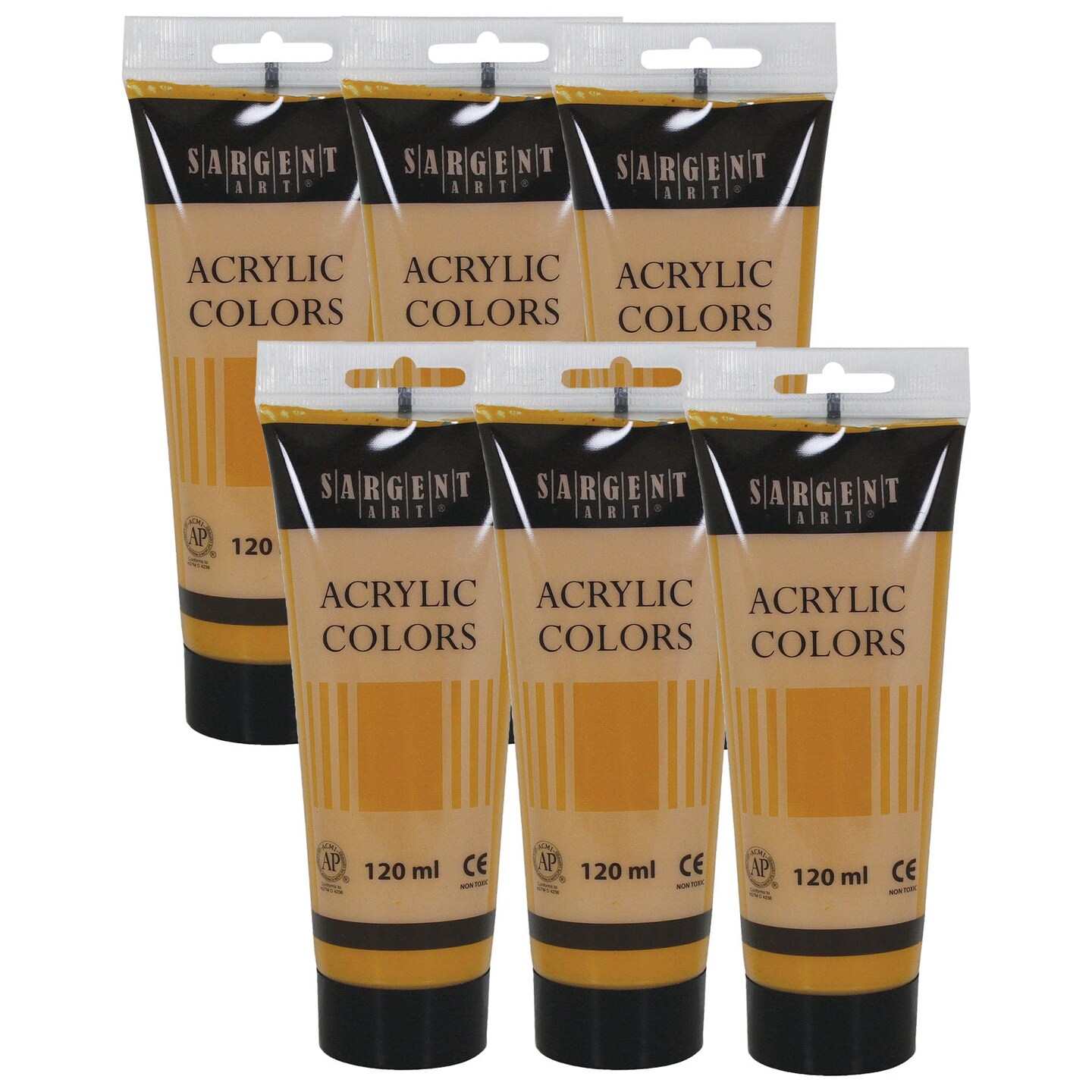 Acrylic Paint Tube, 120 ml, Yellow Ochre, Pack of 6 | Michaels