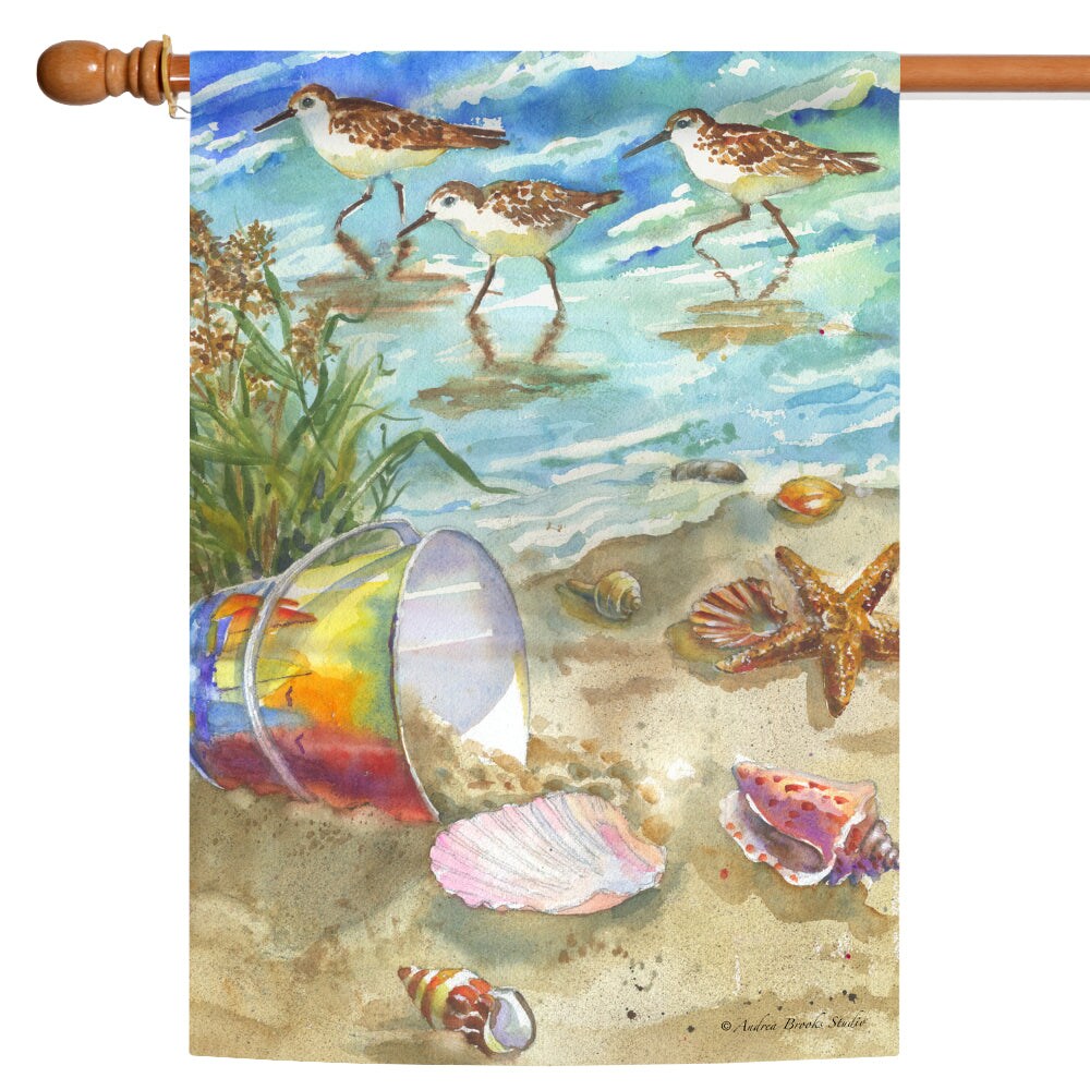 Sea Shore Sandpipers Decorative Seashells Flag | Michaels