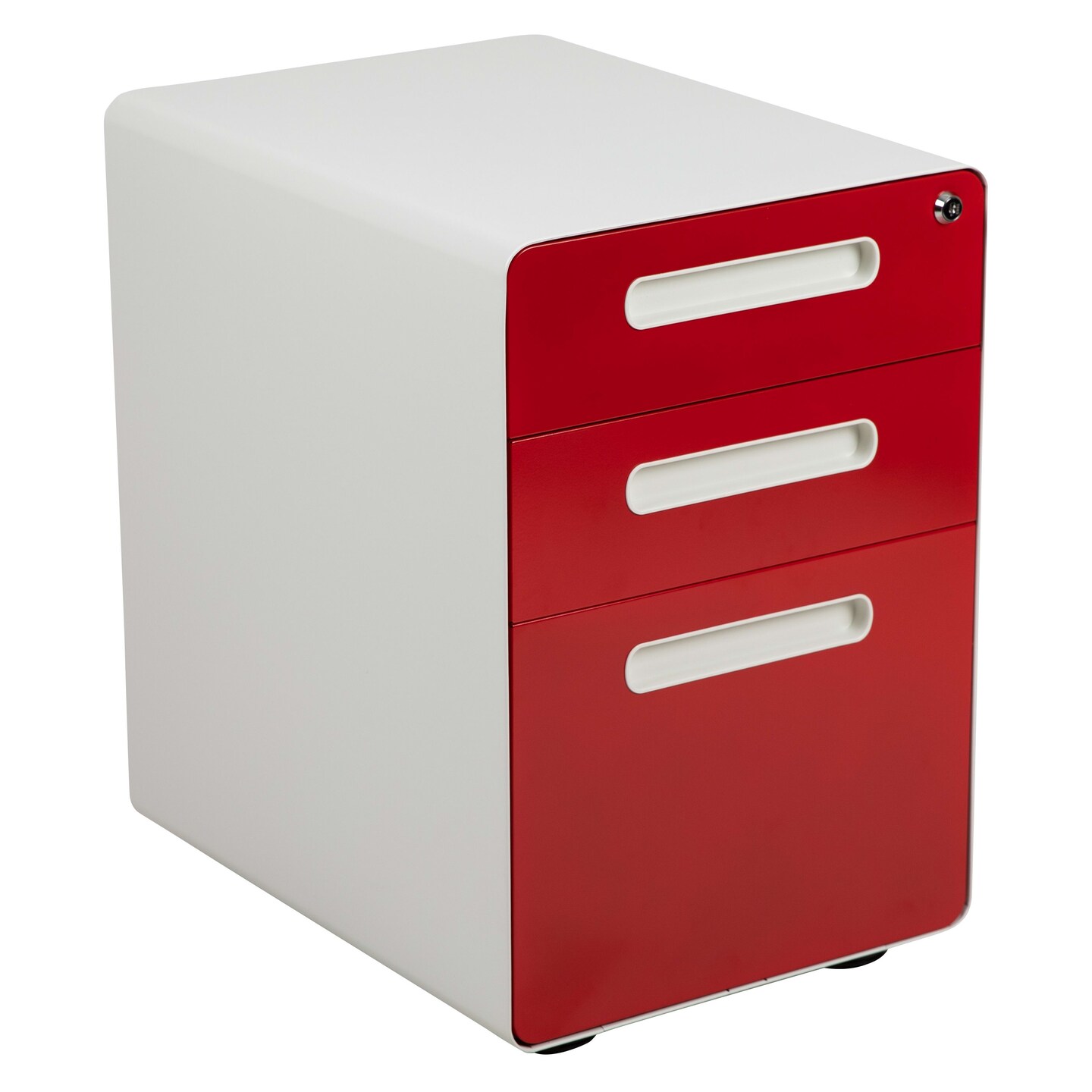 Emma and Oliver Ergonomic 3-Drawer Mobile Locking Filing Cabinet ...