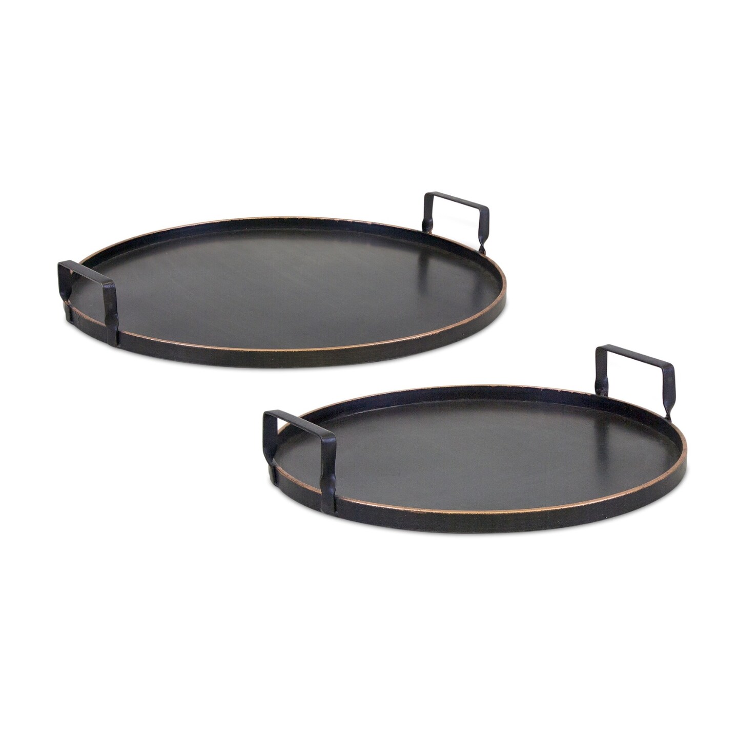 Melrose Set of 2 Round Display Trays with Metal Handles 20" | Michaels