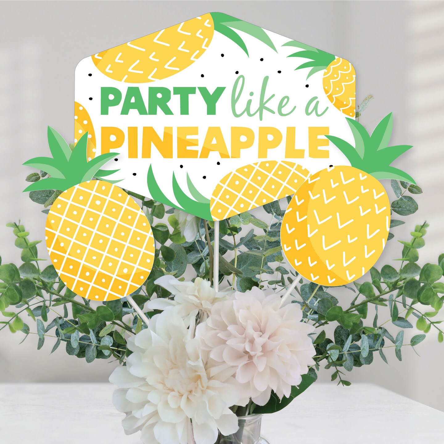 Big Dot of Happiness Tropical Pineapple - Summer Party Centerpiece ...