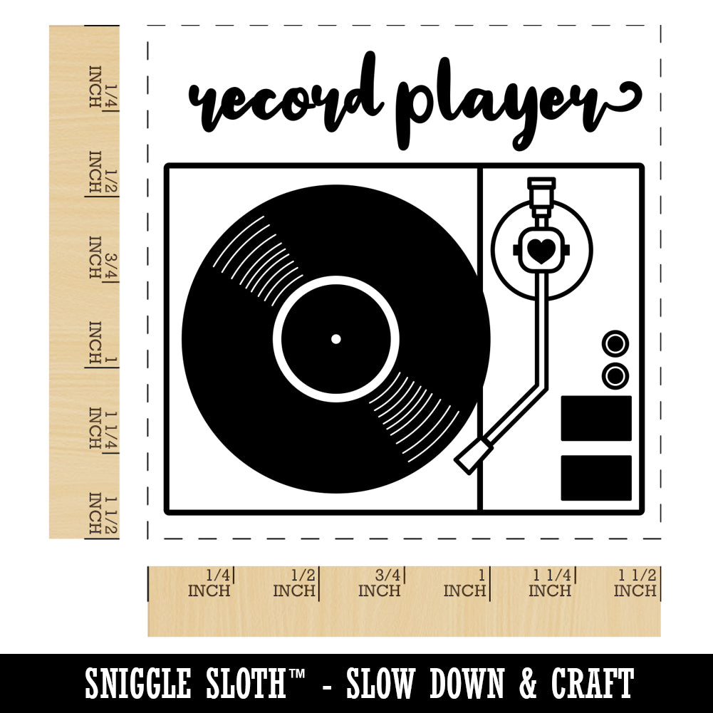 Classic Vintage Retro Record Player Self-Inking Rubber Stamp Ink ...