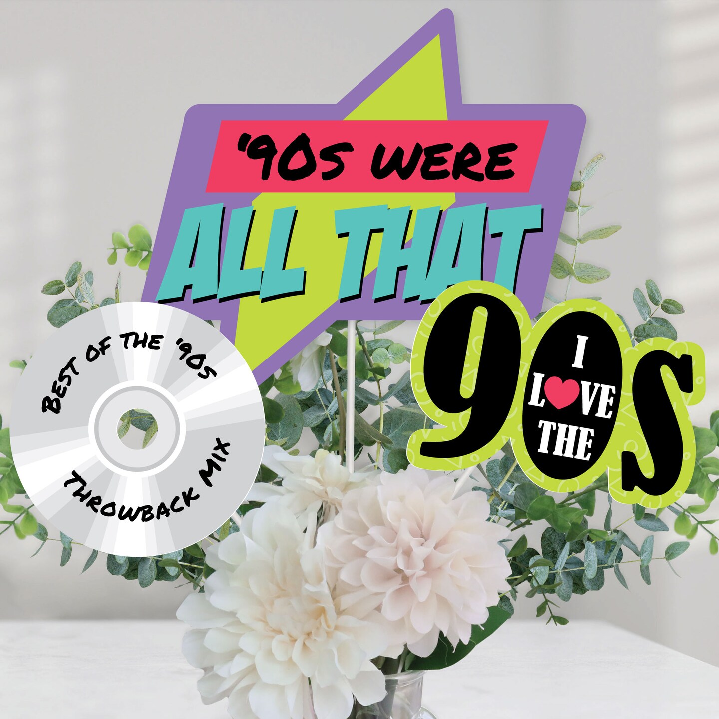 Big Dot of Happiness 90's Throwback - 1990s Party Centerpiece Sticks ...