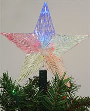 KSA 8.5" Lighted LED Color Changing Star Christmas Tree Topper, Multi ...