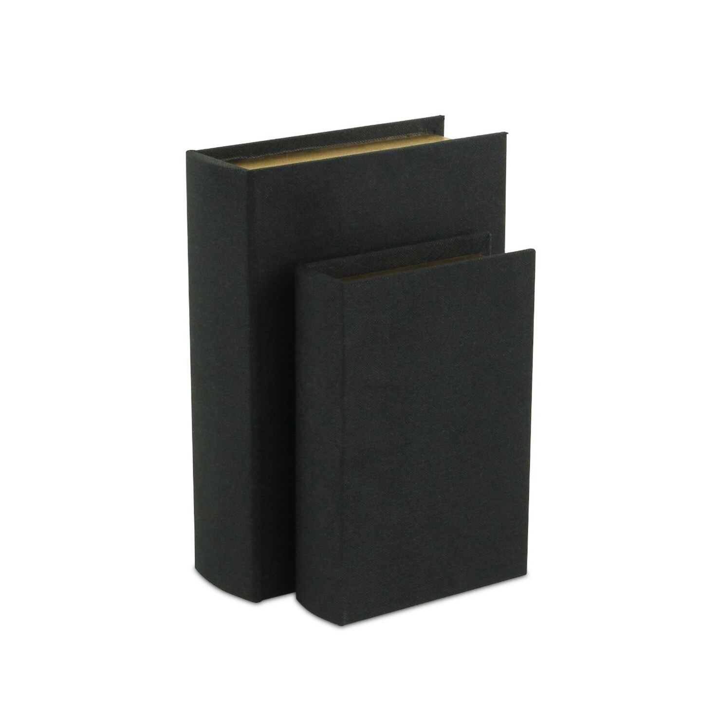 Contemporary Home Living Set of 2 Black and Gold Rectangular Book ...