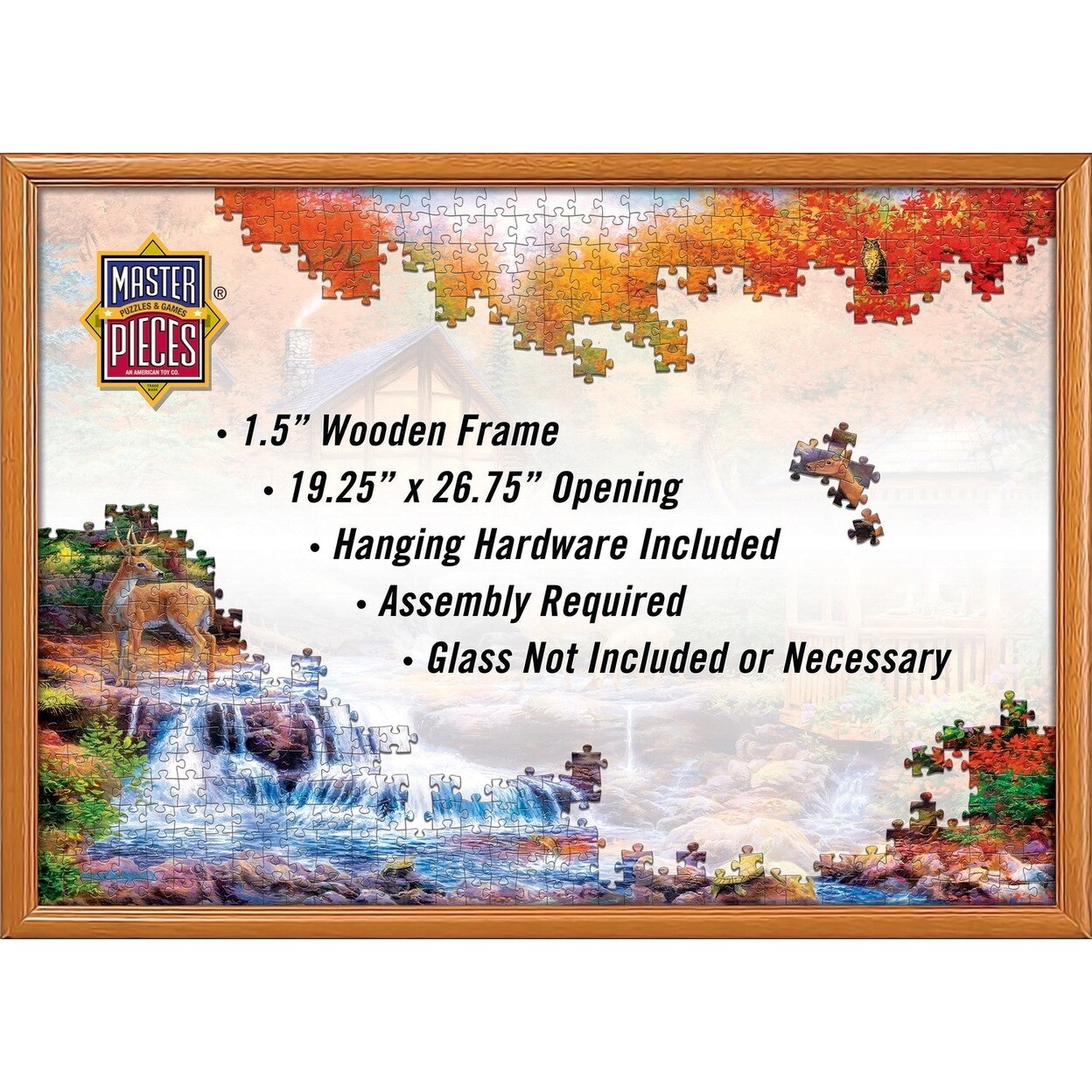 Wood Jigsaw Puzzle Frame 19.25X26.75 Natural Wood For 1000 Piece ...