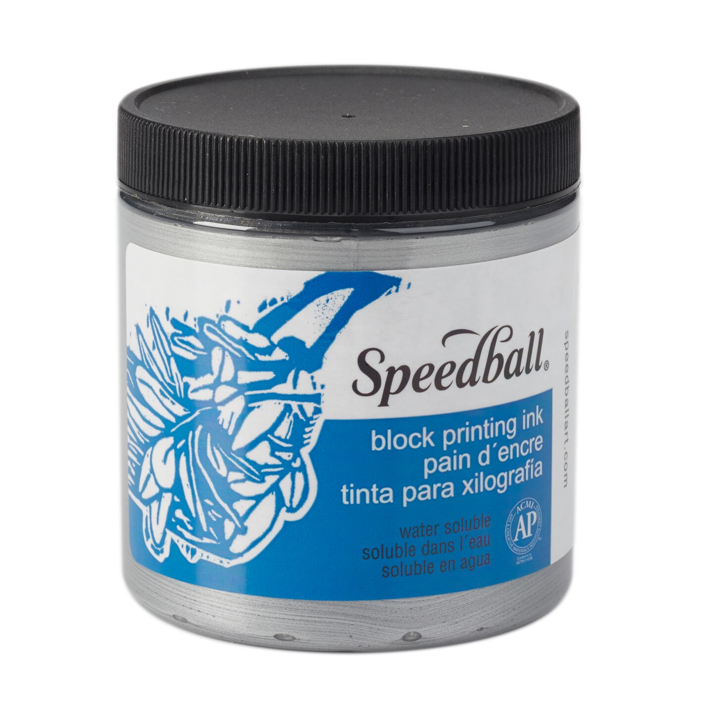 Speedball Block Printing Ink, Water-Based, 8 Oz. Jar, Silver | Michaels