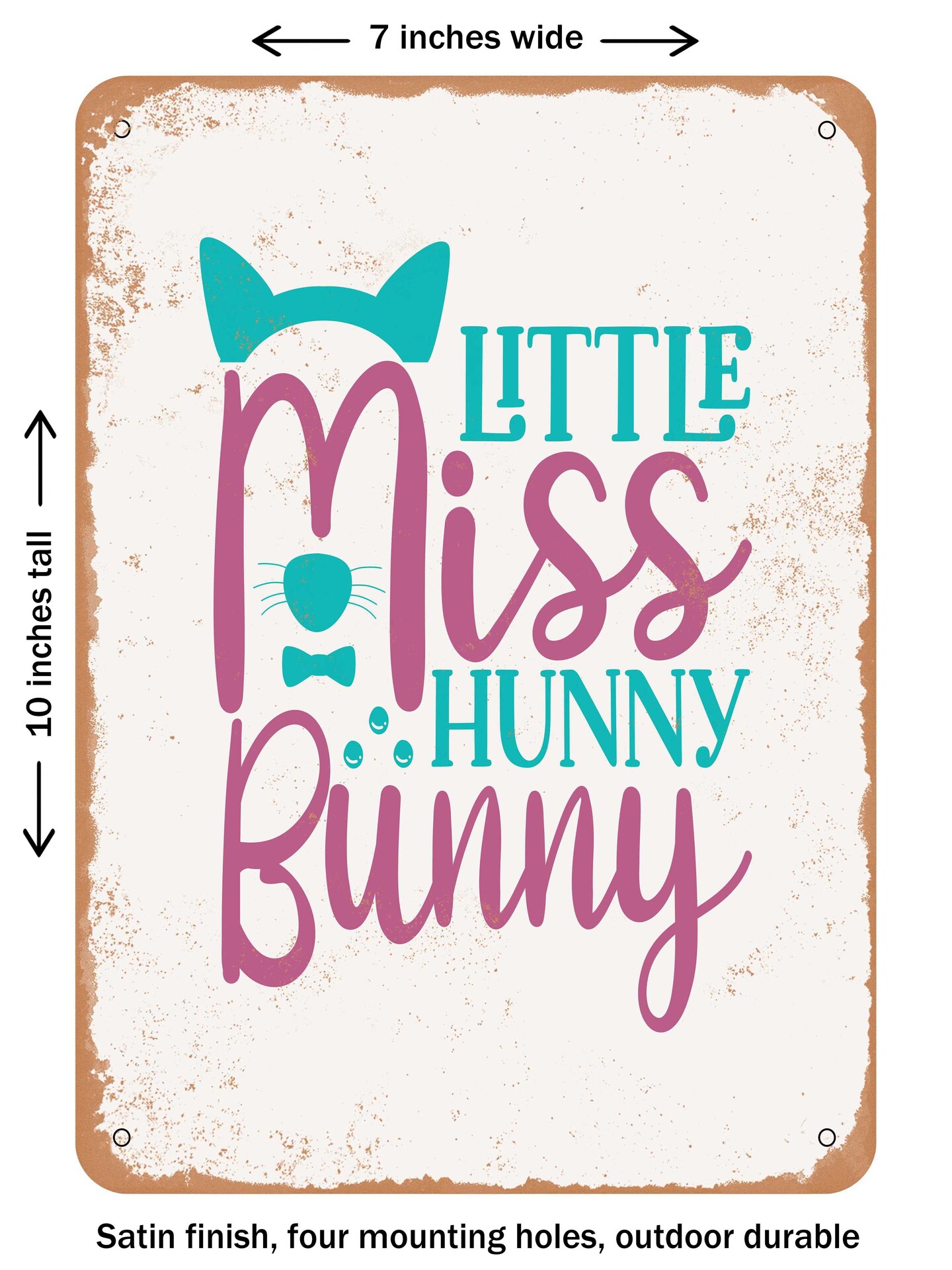 DECORATIVE METAL SIGN - Little Miss Hunny Bunny - Vintage Rusty Look ...