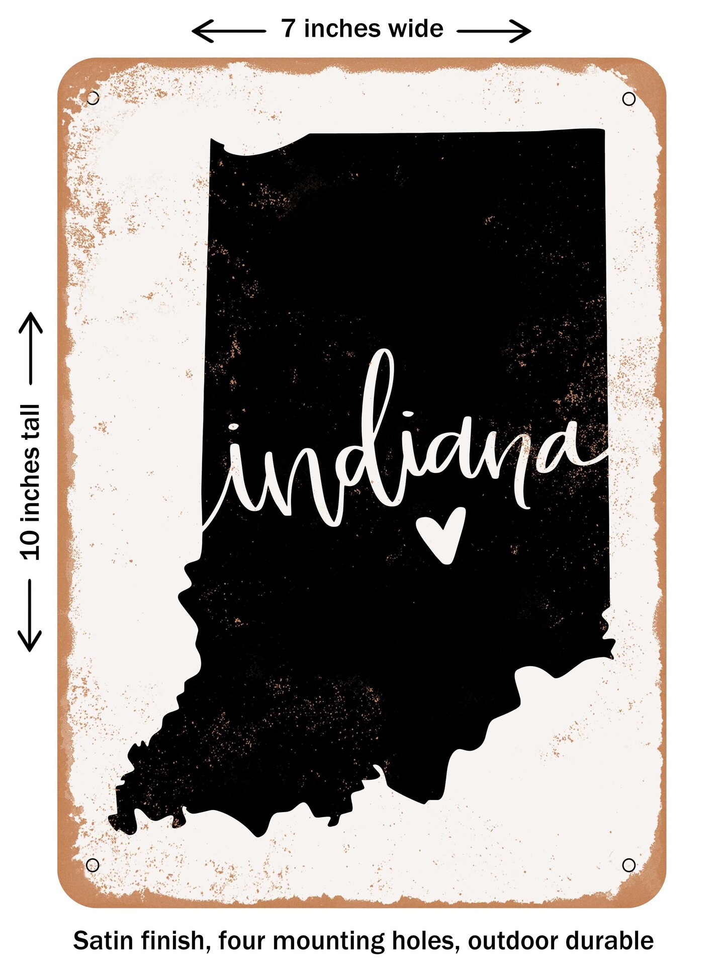 DECORATIVE METAL SIGN - Indiana Heart - Vintage Rusty Look | Michaels