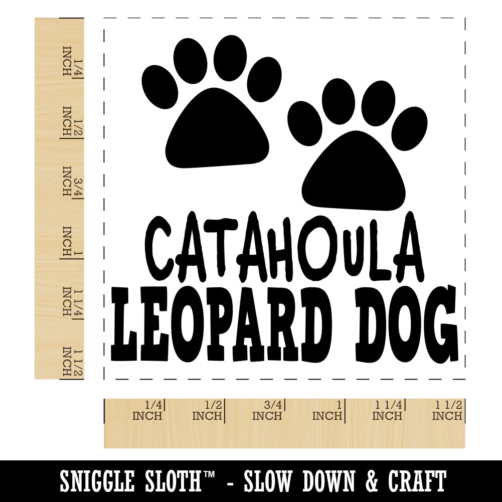 Catahoula Leopard Dog Paw Prints Fun Text Self-Inking Rubber Stamp Ink ...