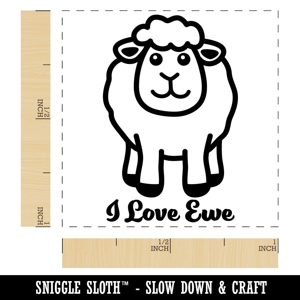 I Love Ewe You Sheep Anniversary Valentine's Day Self-Inking Rubber ...