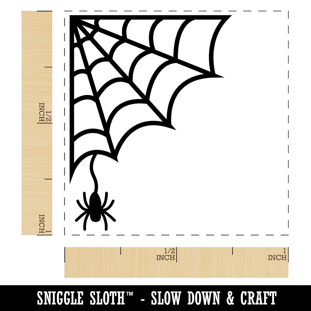 Web Corner With Spider Halloween Self-Inking Rubber Stamp Ink Stamper ...