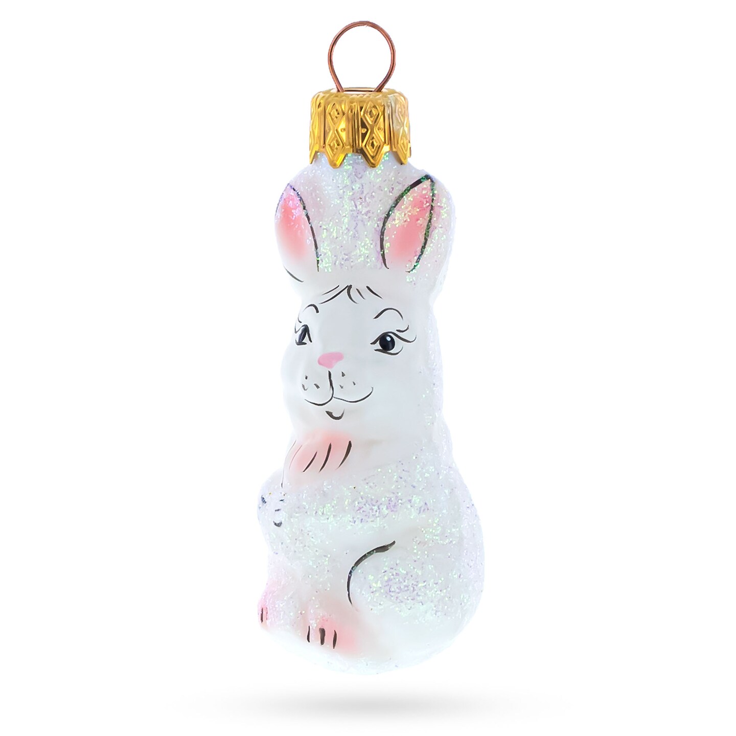 White Bunny Mini Glass Christmas Ornament | Michaels