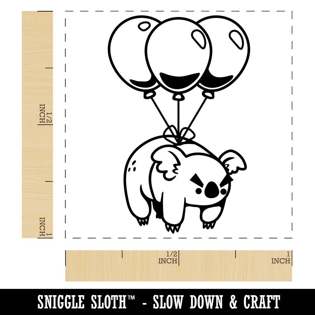 Angry Koala Drop Bear with Balloons Self-Inking Rubber Stamp Ink ...