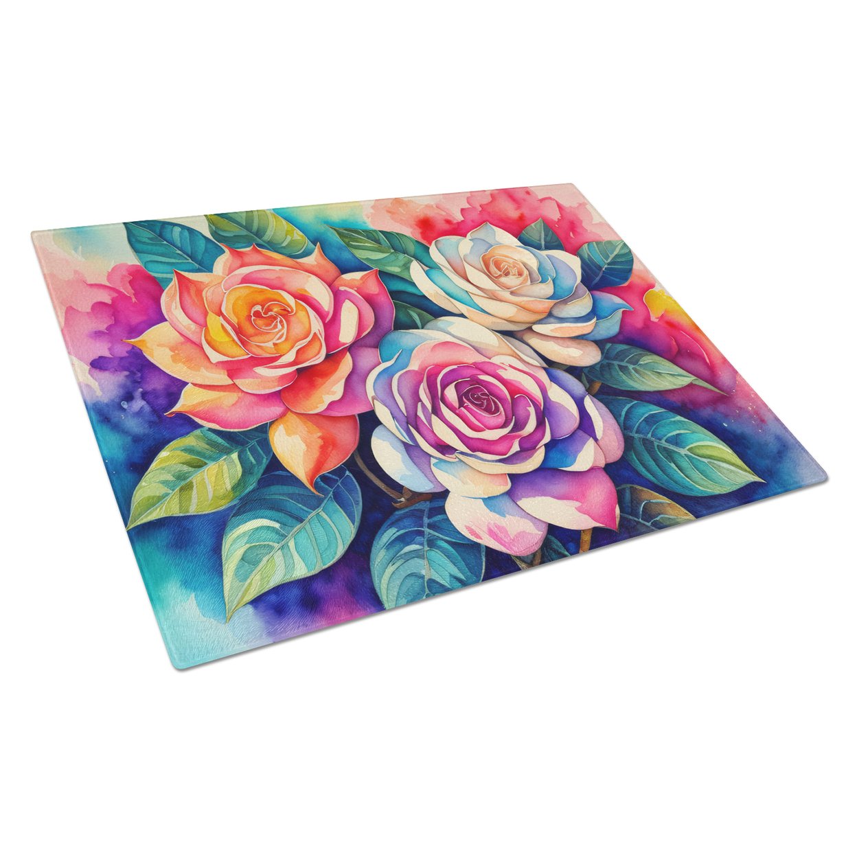 Caroline's Treasures Gardenias in Color Glass Cutting Board Large ...