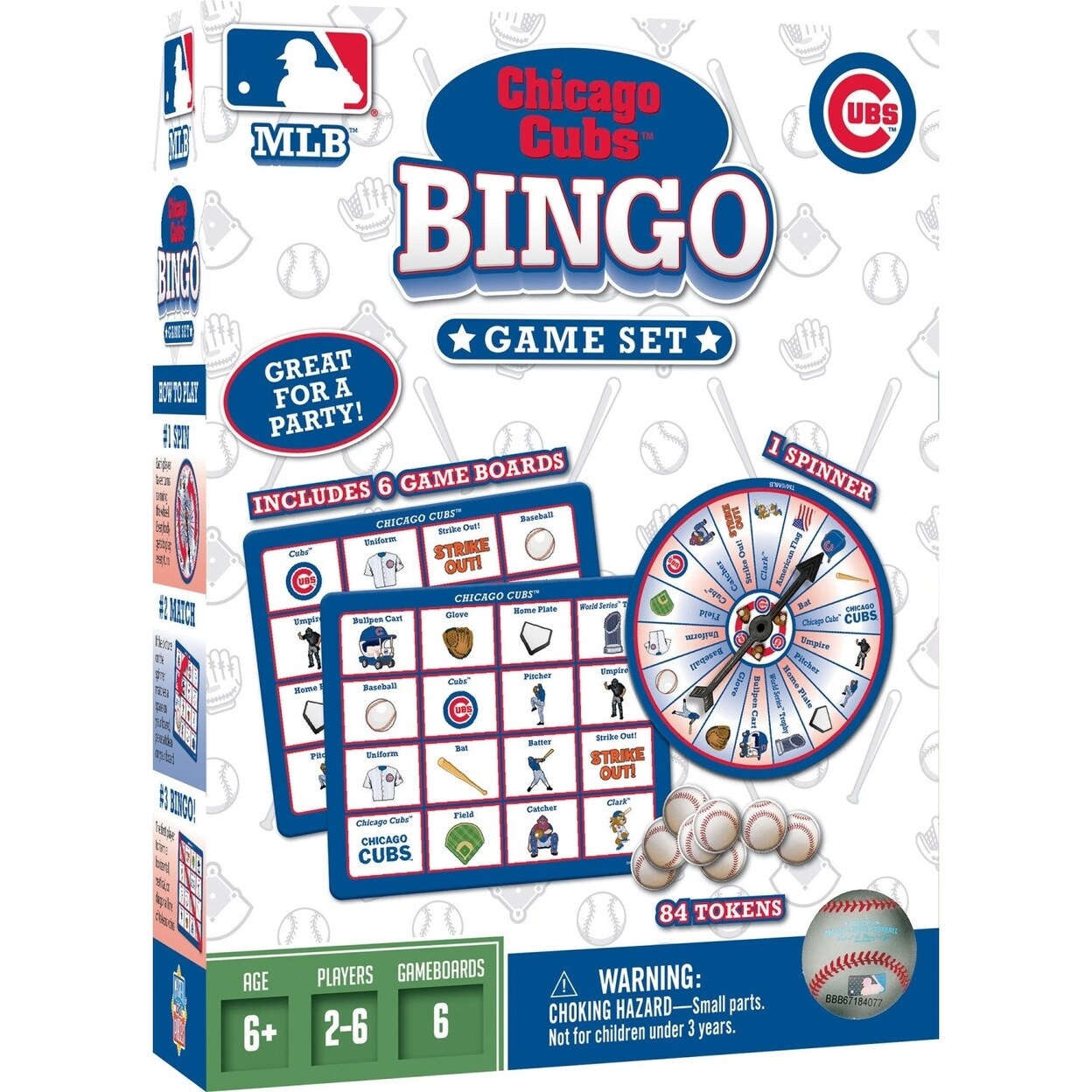 Chicago Cubs Bingo Game Mlb Family Fun Spinner 6 Boards 84 Tokens Ages ...