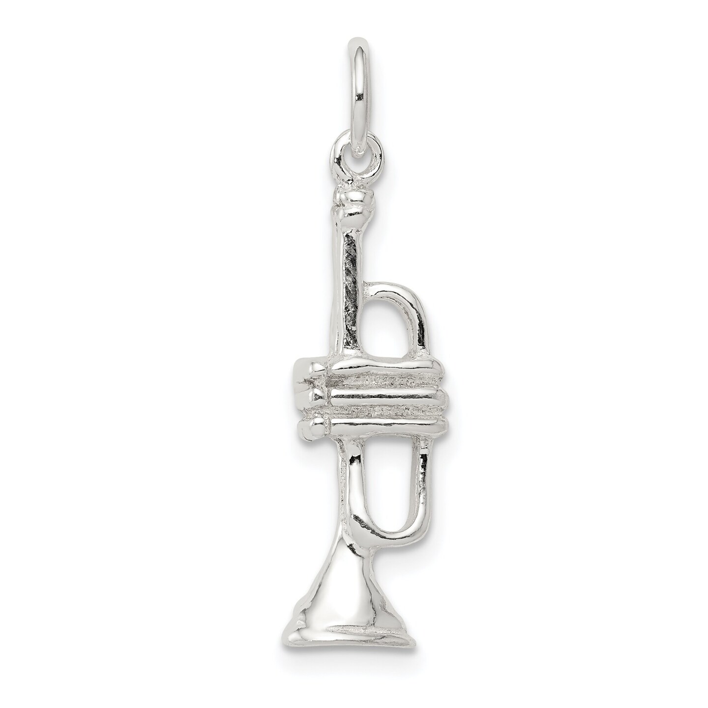 Sterling Silver Trumpet Charm Music Jewelry Pendant 25mm x 8mm | Michaels