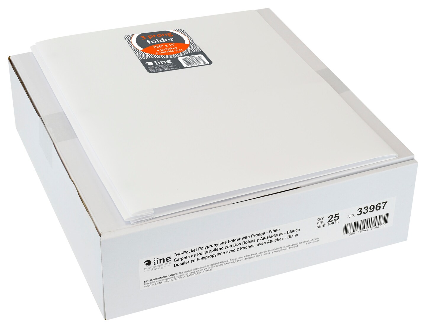 C-Line 2-Pocket Poly Portfolio with Prongs, White, Pack of 25 | Michaels