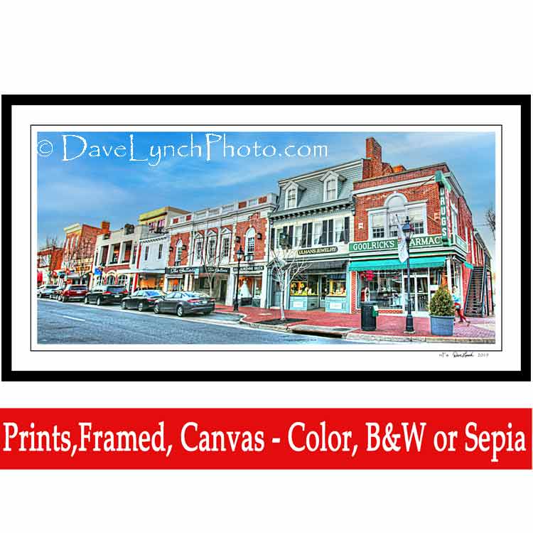 Fredericksburg VA Virginia Caroline Street Panoramic Gifts Wall Map ...