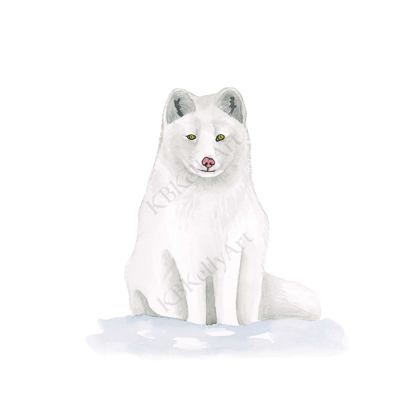 Arctic Fox Watercolor Art Print Nursery Decor Baby Room Wall Art Arctic ...