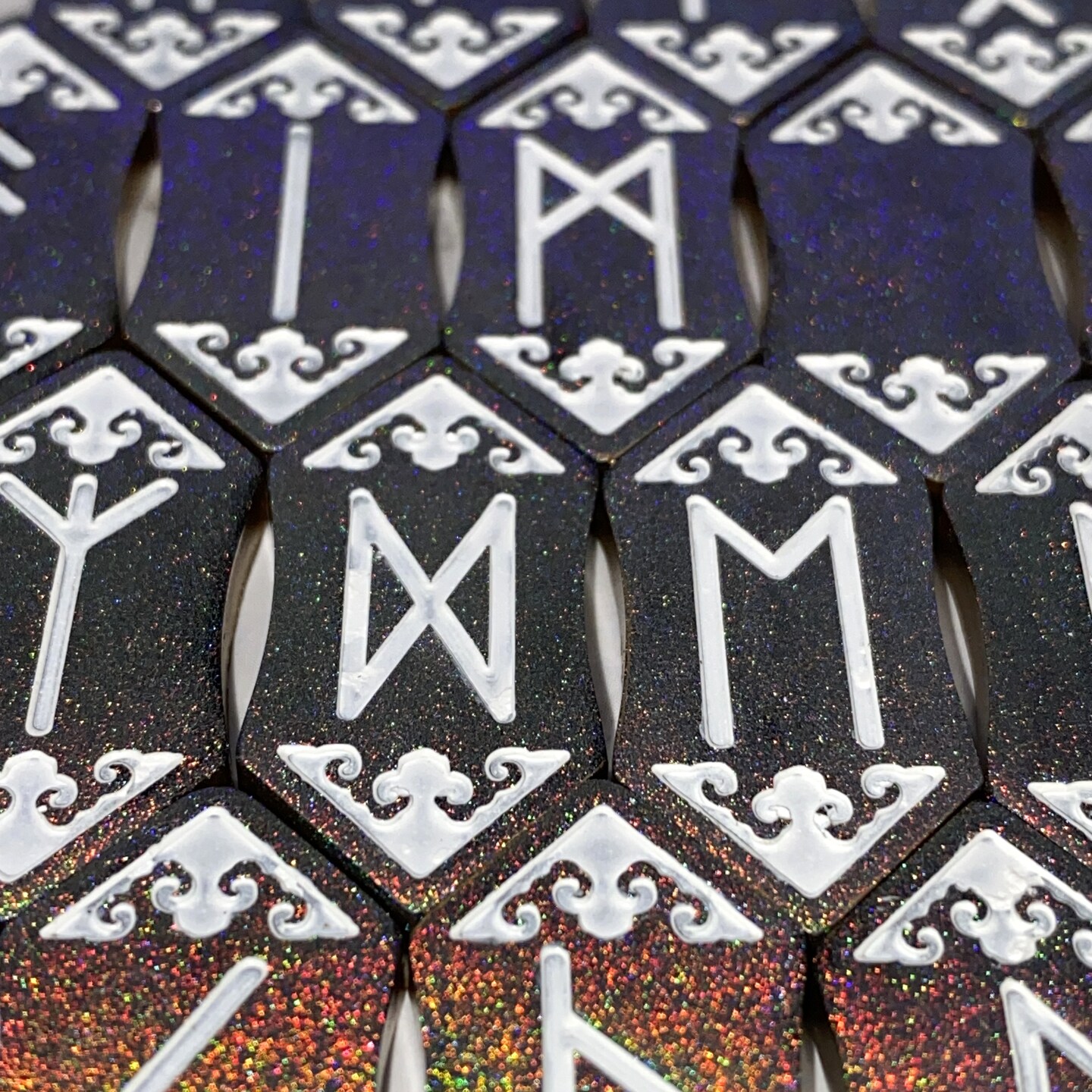 Set of Holographic elder futhark nordic Celtic viking witch pagan goth ...