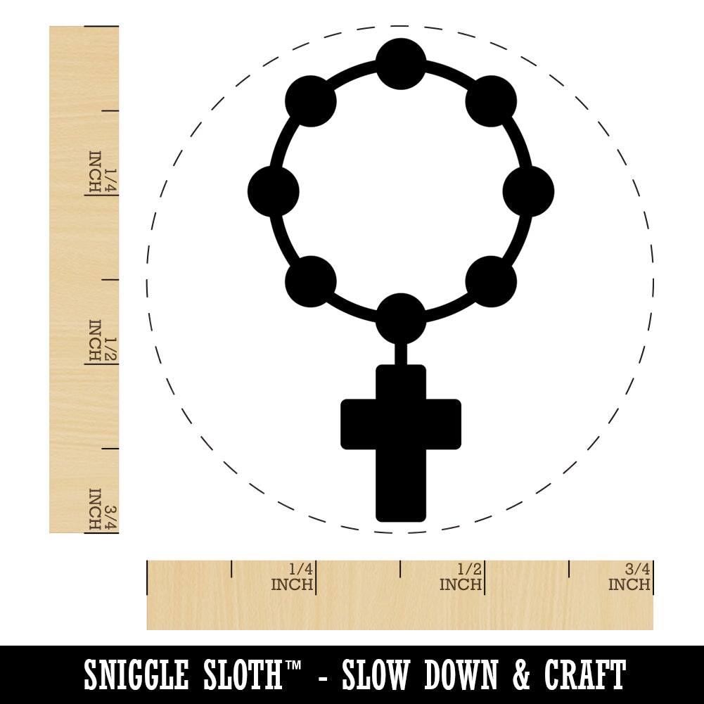 Rosary Catholic Symbol Self-Inking Rubber Stamp for Stamping Crafting ...