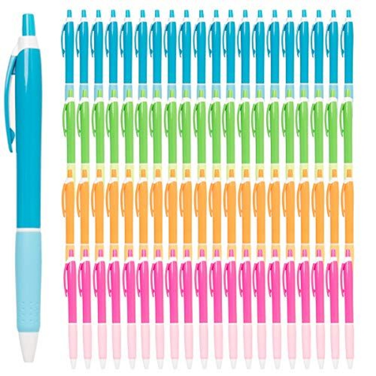 Simply Genius 100 Pack Office Pens, Retractable Ballpoint Pens in Black ...