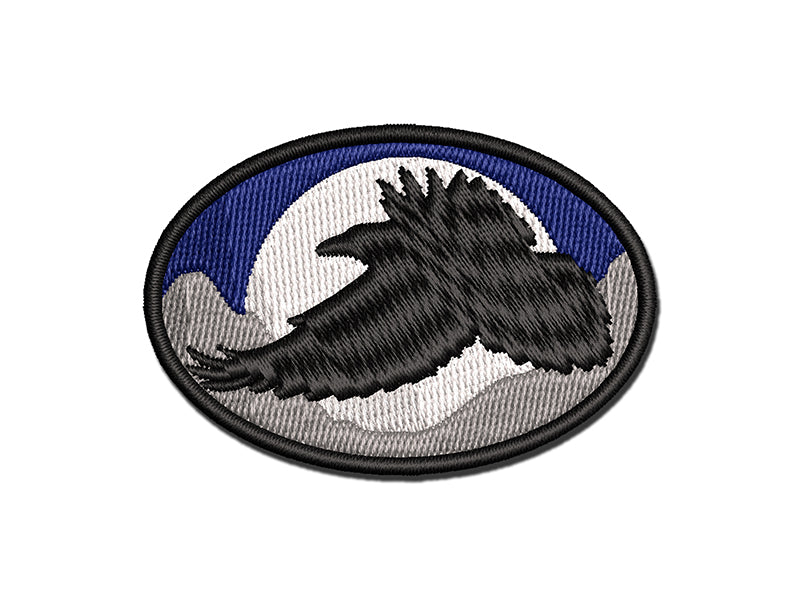 Flying Raven Bird Multi-Color Embroidered Iron-On or Hook & Loop Patch ...