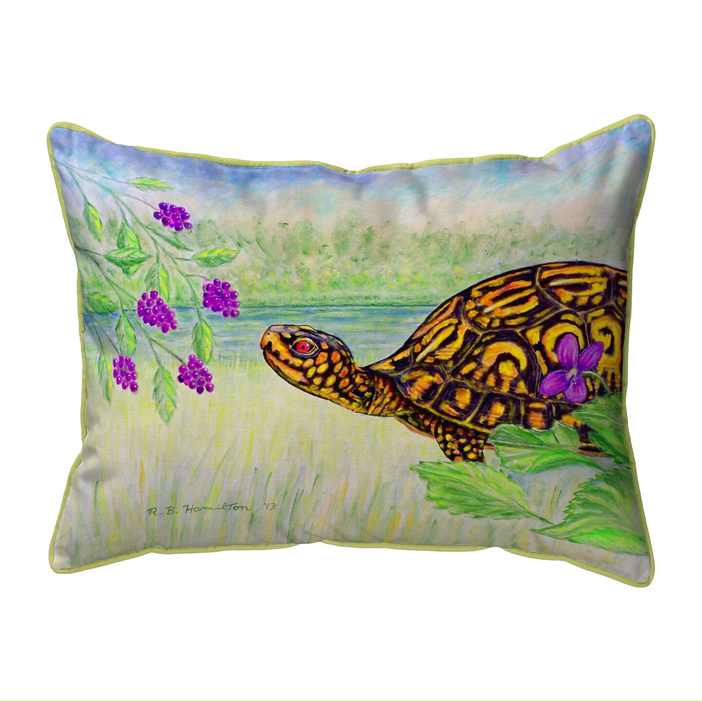 Betsy Drake Turtle & Berries Small Indoor/Outdoor Pillow 11x14 | Michaels