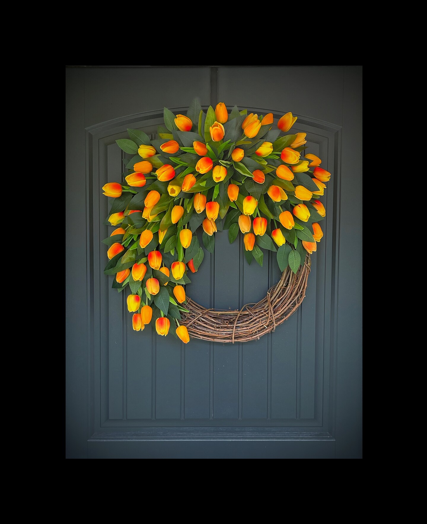 Tulip Wreath for Front Door, Tulip Decor, Home, Spring, Summer, Easter ...