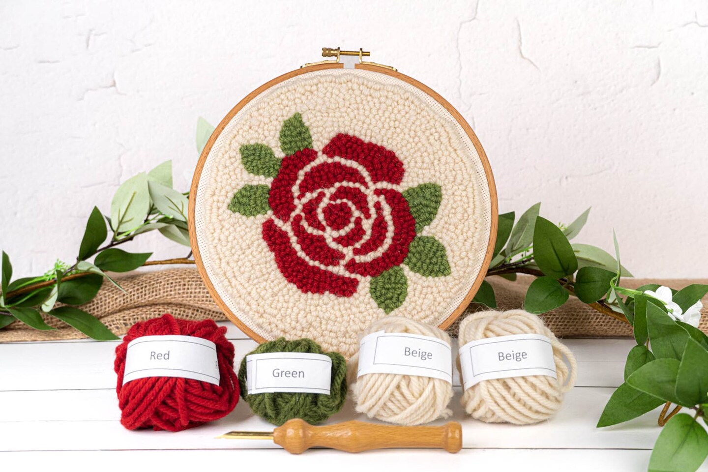 Rose Mini Punch Needle Kit - DIY Crafting Kit for Beginners and Experts ...