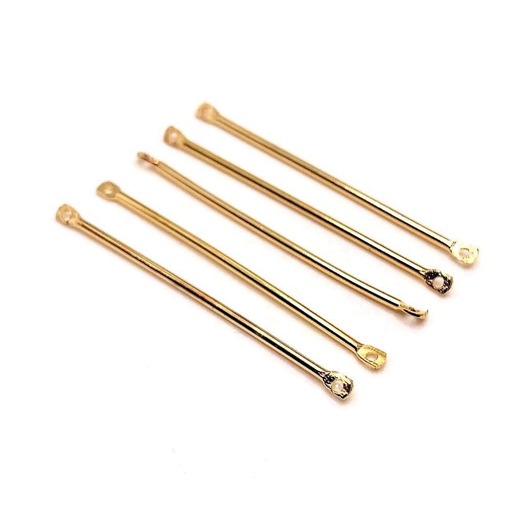 4, 20 or 50 Pieces: KC Gold / Light Gold 40x2mm Simple Minimalist Bar ...