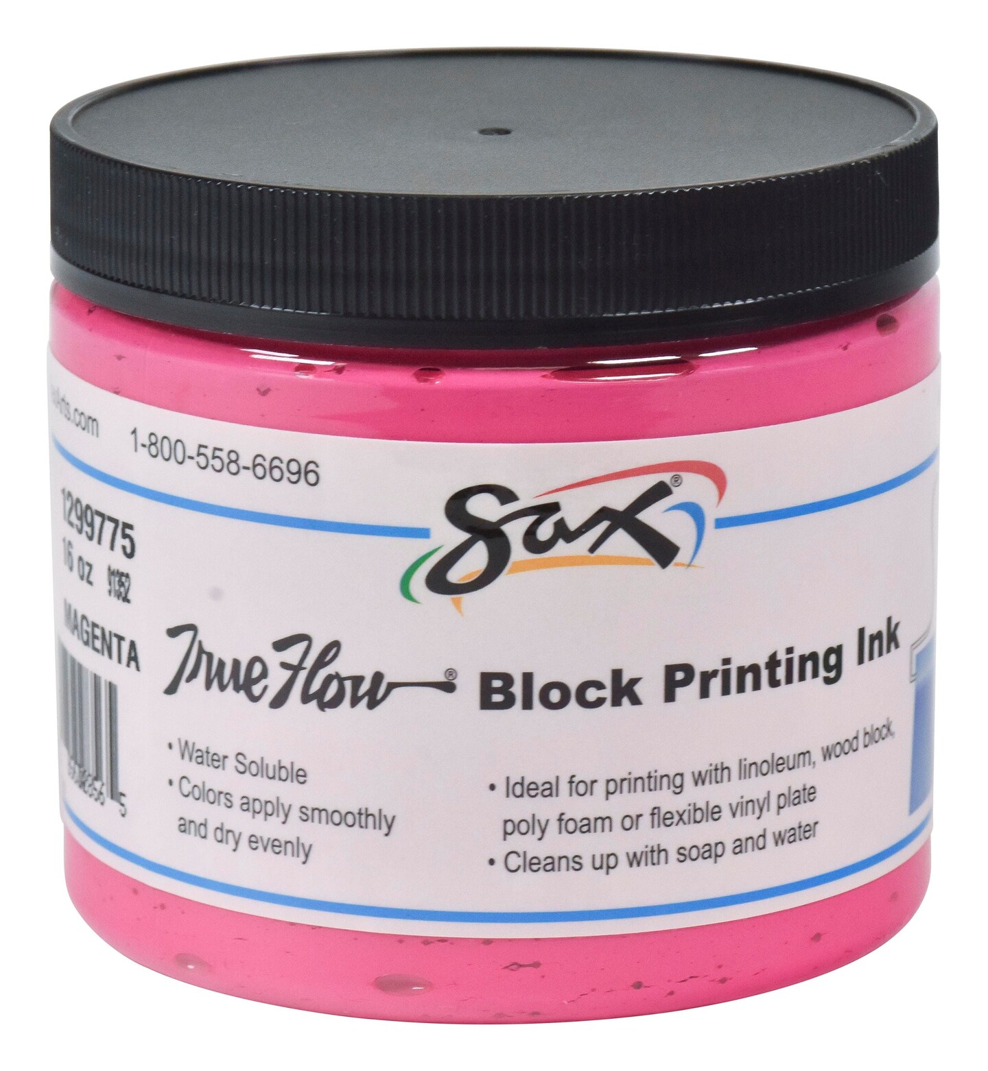 Sax Water Soluble Block Printing Ink, 1 Pint Jar, Magenta | Michaels